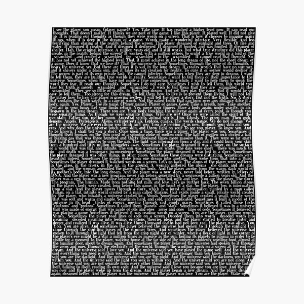 "Minecraft End Poem (style2)" Poster for Sale by QuotableYou | Redbubble