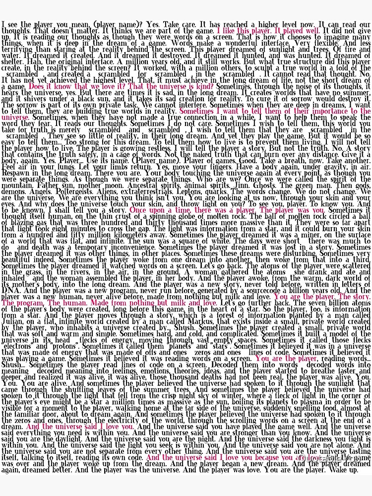 "Minecraft End Poem (style3)" Poster for Sale by QuotableYou | Redbubble