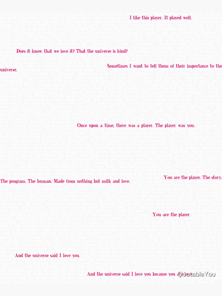 "Minecraft End Poem (style4)" Sticker for Sale by QuotableYou | Redbubble