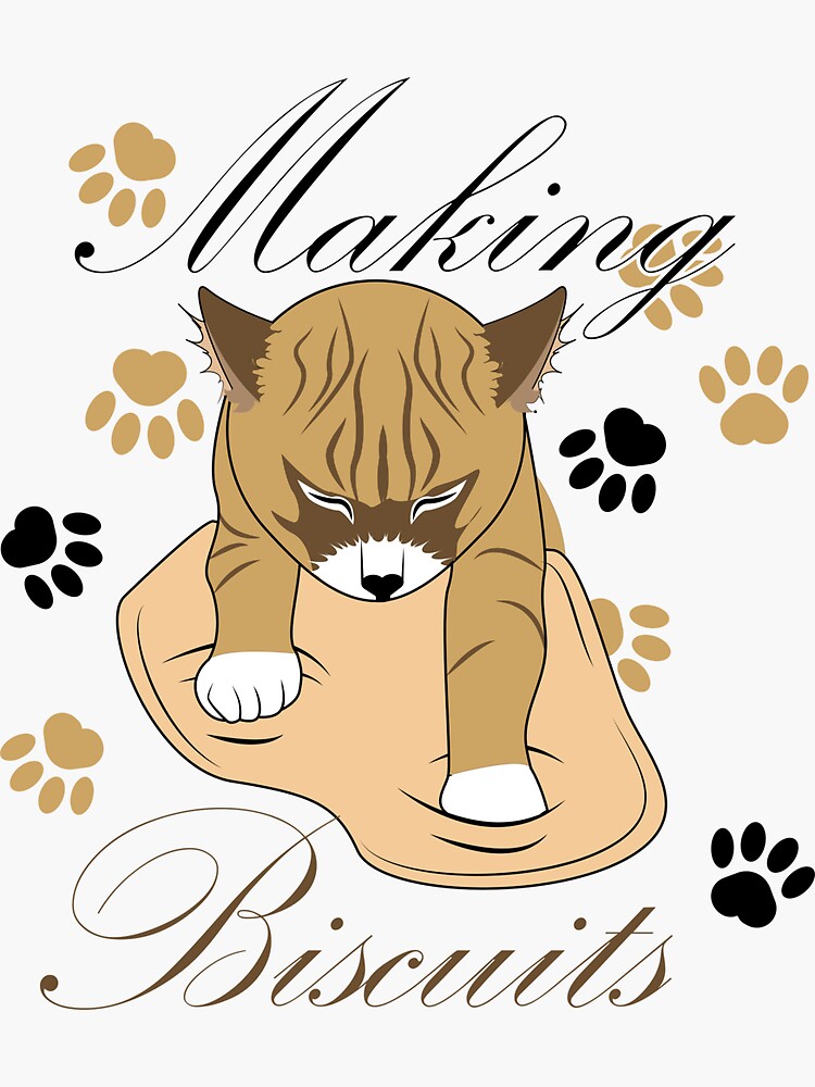 "Cat Making Biscuits - Cute Cat" Sticker for Sale by Demna-S | Redbubble