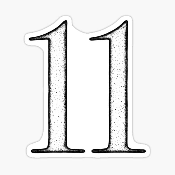 "Dotart/Dotwork illustration of Number 11" Sticker for Sale by ...