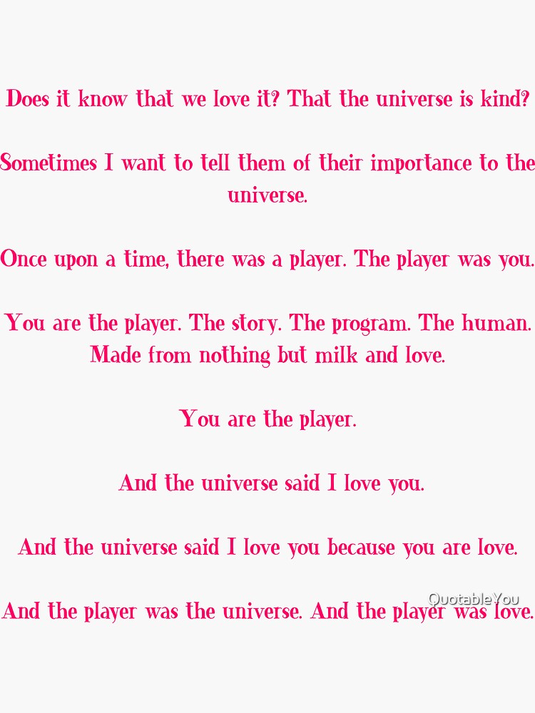 "Minecraft End Poem (style5)" Sticker for Sale by QuotableYou | Redbubble