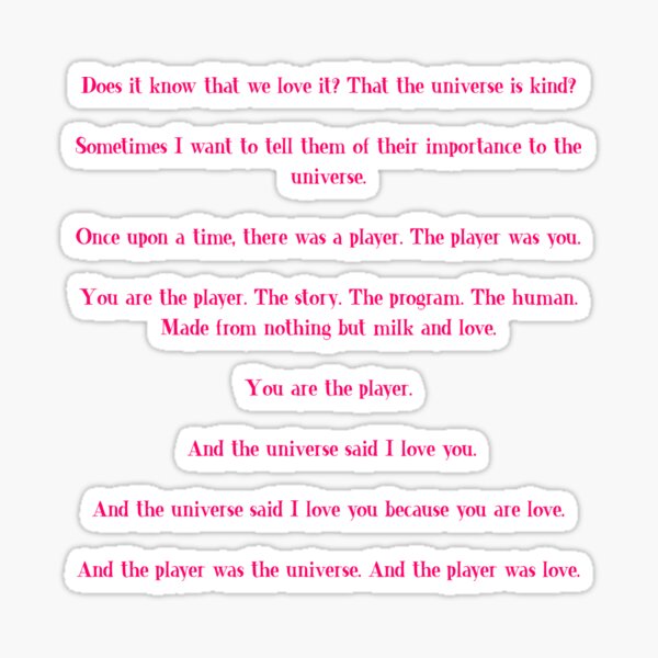 "Minecraft End Poem (style5)" Sticker for Sale by QuotableYou | Redbubble