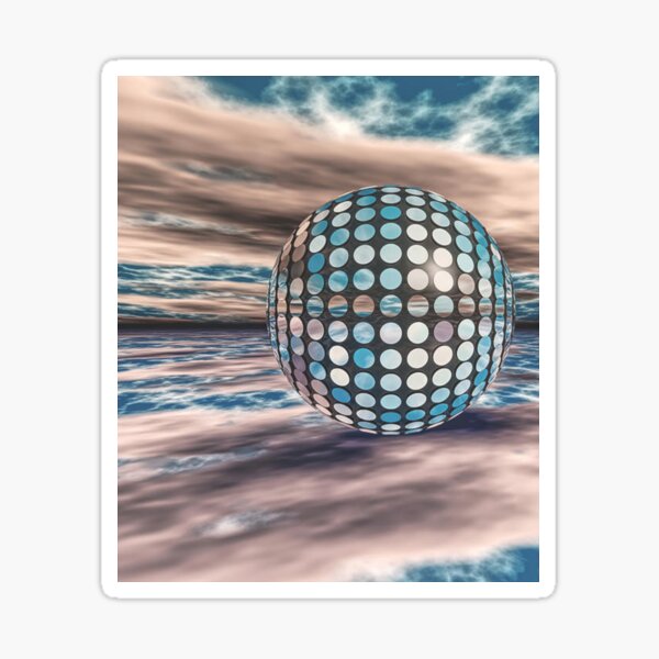 "Reflective sphere computer art." Sticker for Sale by SuperStarStore ...