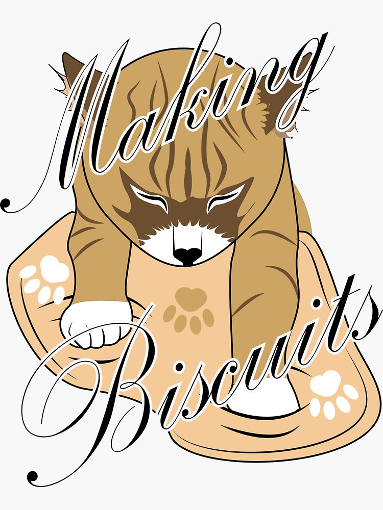 "Cat Making Biscuits - Funny Cat" Sticker for Sale by Demna-S | Redbubble