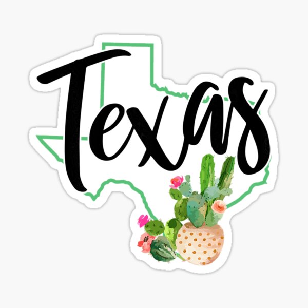 "Womens Texas State Map Pride Cactus Vintage Texas" Sticker for Sale by ...