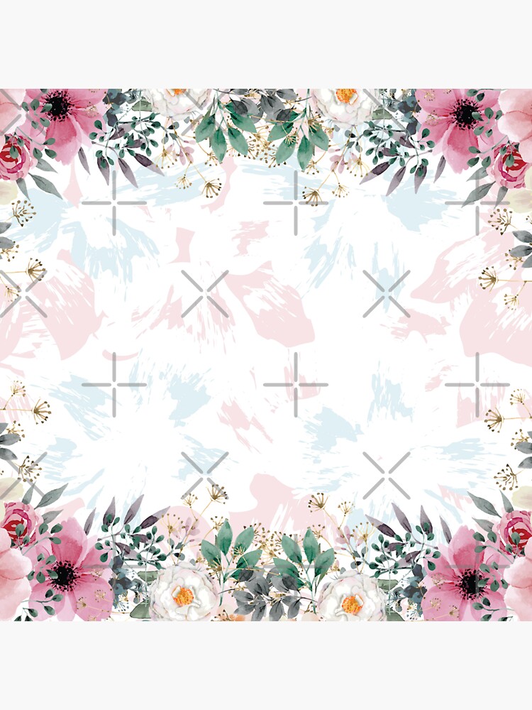 "Watercolor Floral Frame" Sticker for Sale by BeneficialArt | Redbubble