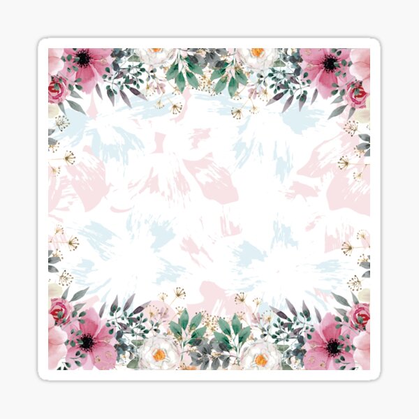 "Watercolor Floral Frame" Sticker for Sale by BeneficialArt | Redbubble