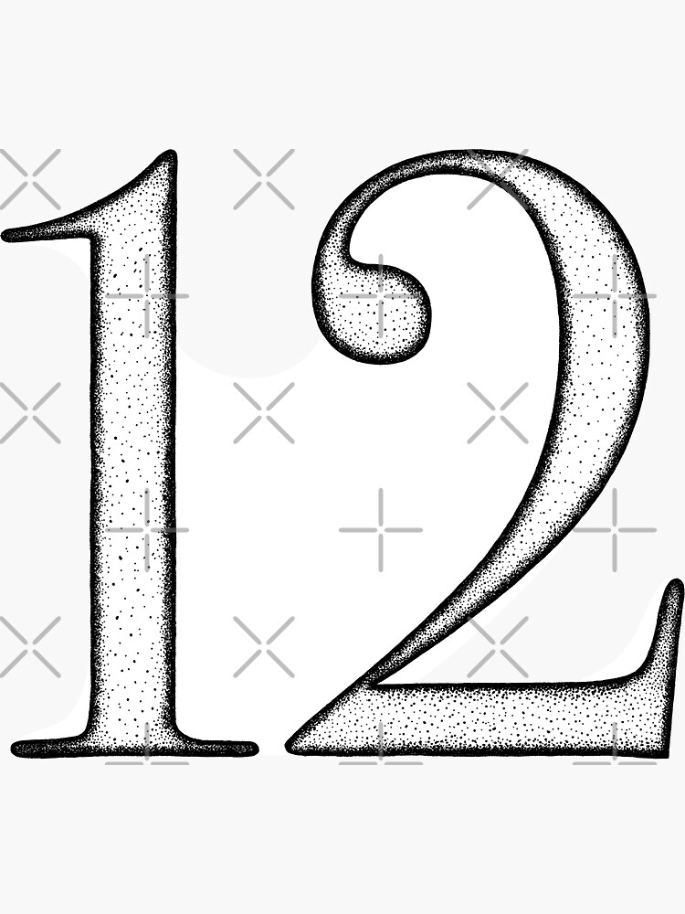 "Dotart/Dotwork illustration of Number 12" Sticker for Sale by ...