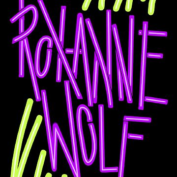 "Roxanne Wolf LED name sign" Sticker for Sale by clownishcat | Redbubble