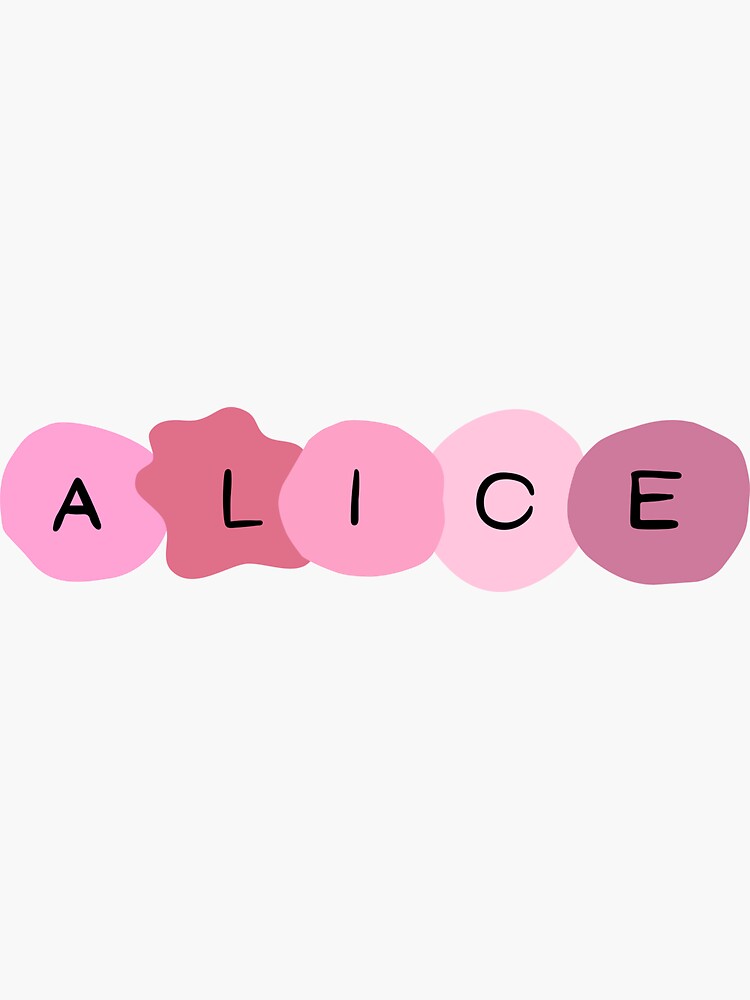 "Alice - Name " Sticker for Sale by Name-Bubble | Redbubble