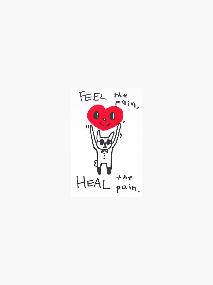 "Feel The Pain, Heal the Pain, Cat Love" Sticker for Sale by bluedraws ...