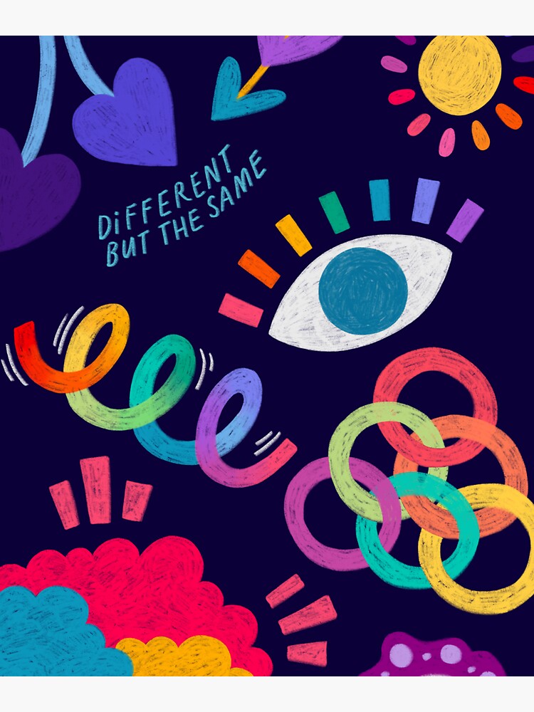 "Different But The Same" Sticker for Sale by bububearshop | Redbubble