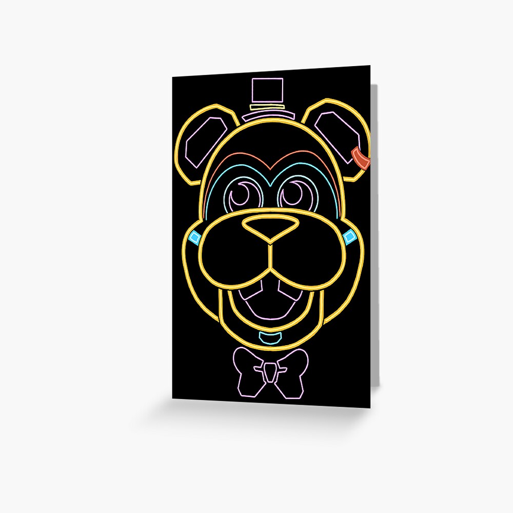 "Freddy Fazbear LED face sign" Greeting Card for Sale by clownishcat ...