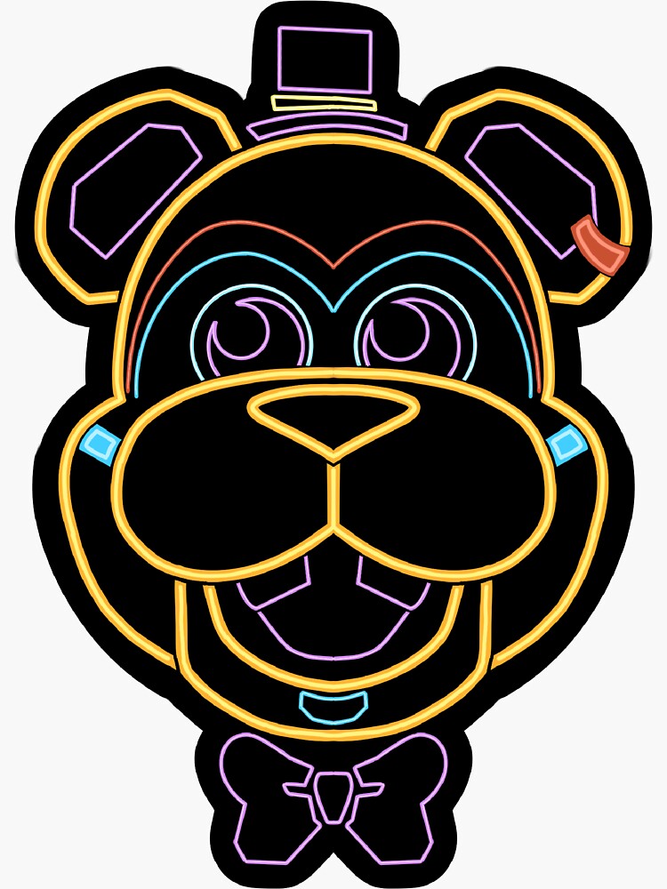 "Freddy Fazbear LED face sign" Sticker for Sale by clownishcat | Redbubble