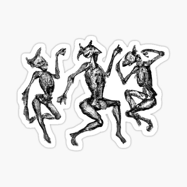 "Sleep Paralysis Demons Vibing" Sticker for Sale by Kaamalauppias ...