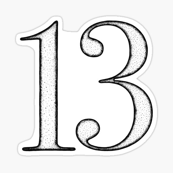 "Dotart/Dotwork illustration of Number 13" Sticker for Sale by ...