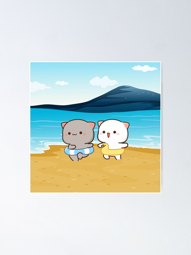 "Cute Goma playing with Peach on the beach" Poster for Sale by ...