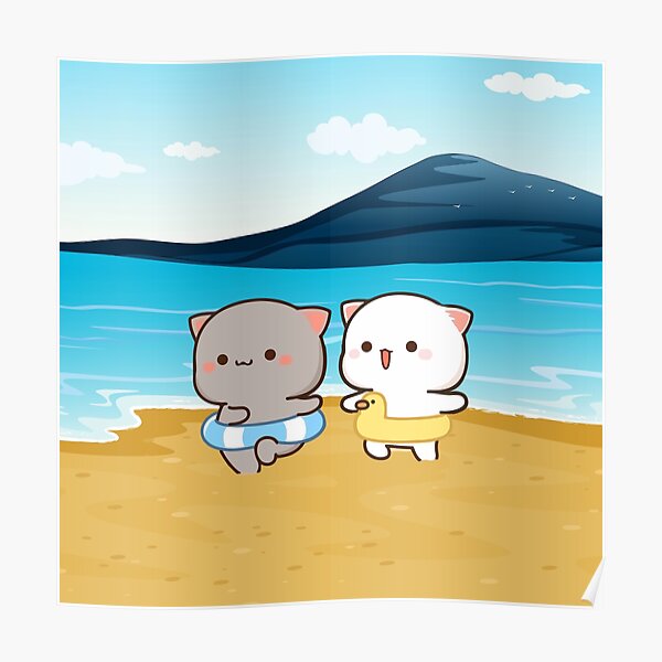 "Cute Goma playing with Peach on the beach" Poster for Sale by ...