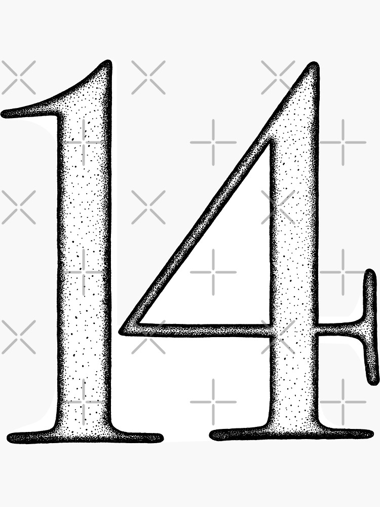 "Dotart/Dotwork illustration of Number 14" Sticker for Sale by ...