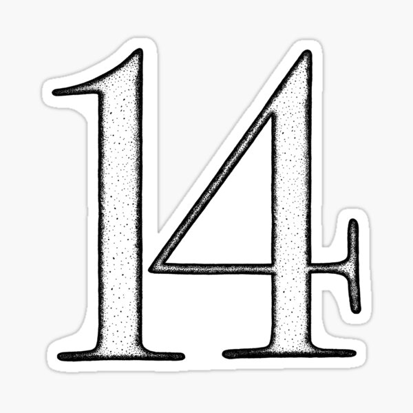 "Dotart/Dotwork illustration of Number 14" Sticker for Sale by ...