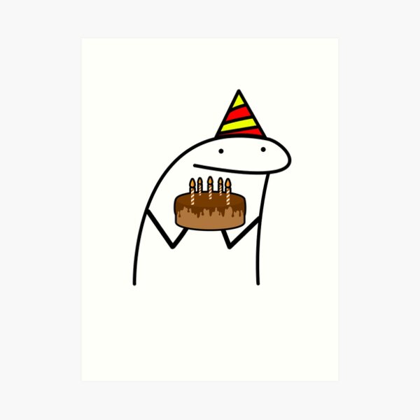 "Flork with cake birthday meme stickers " Art Print for Sale by ...