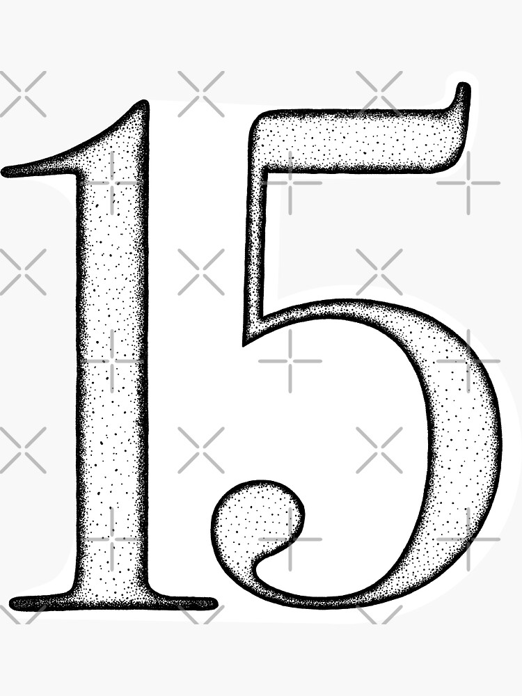 "Dotart/Dotwork illustration of Number 15" Sticker for Sale by ...