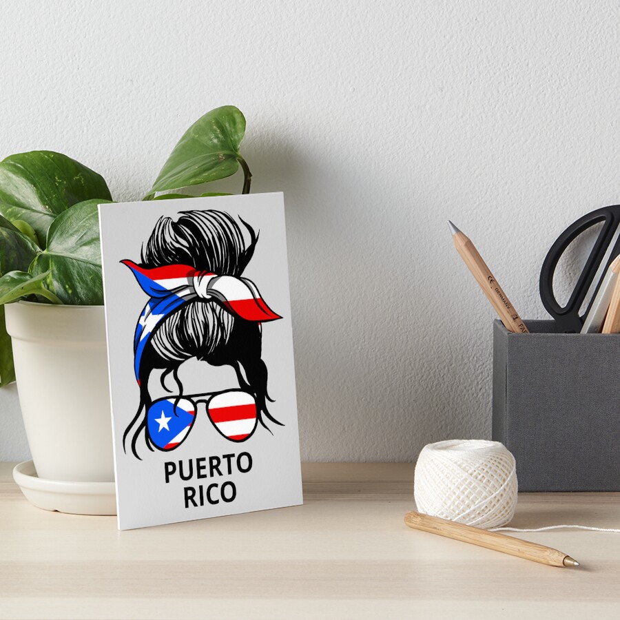 "Puerto Rico Flag - Puerto Rican Woman With Messy Bun I" Poster for ...