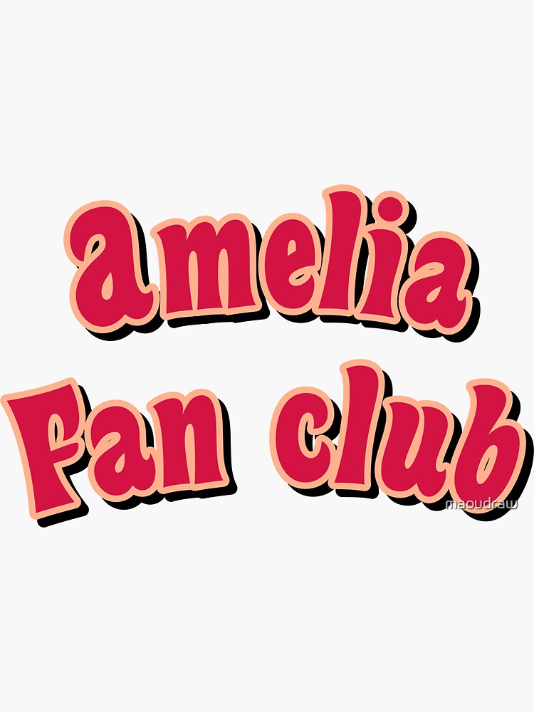 "Amelia fan club red" Sticker for Sale by maoudraw | Redbubble