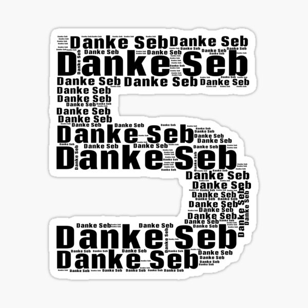 "Danke Seb - Number 5 Shape" Sticker for Sale by skyb0rn | Redbubble