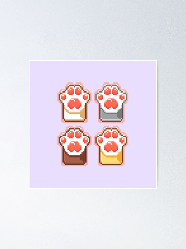 cat paws ~ cute pixel art ♡" Poster for Sale by milk-bun | Redbubble