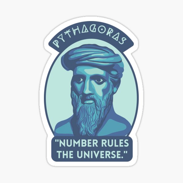 "Pythagoras Portrait and Quote" Sticker for Sale by unhingedheather ...
