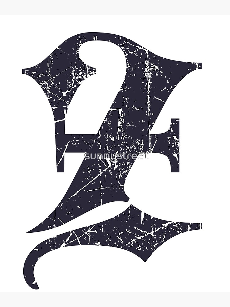 "Dark Grunge Monogram Letter "Z" Blackletter" Poster by SunnyStreet ...