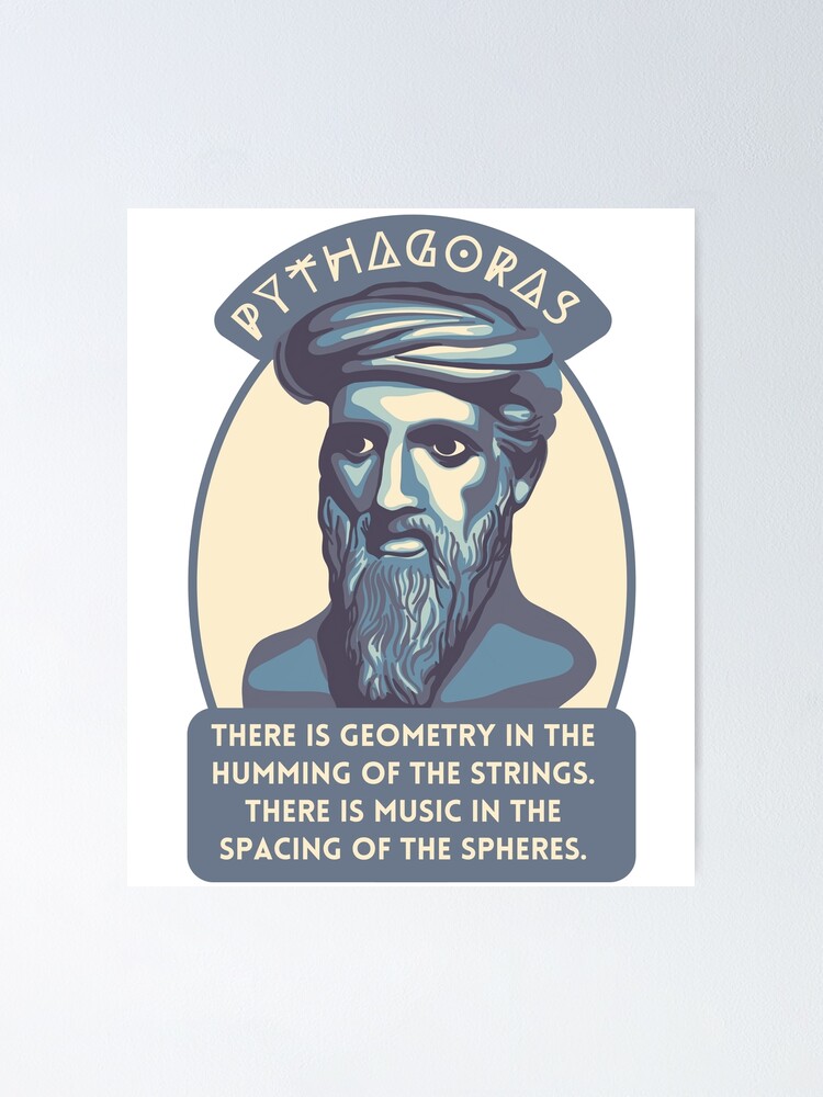 "Pythagoras Portrait and Quote" Poster for Sale by unhingedheather ...