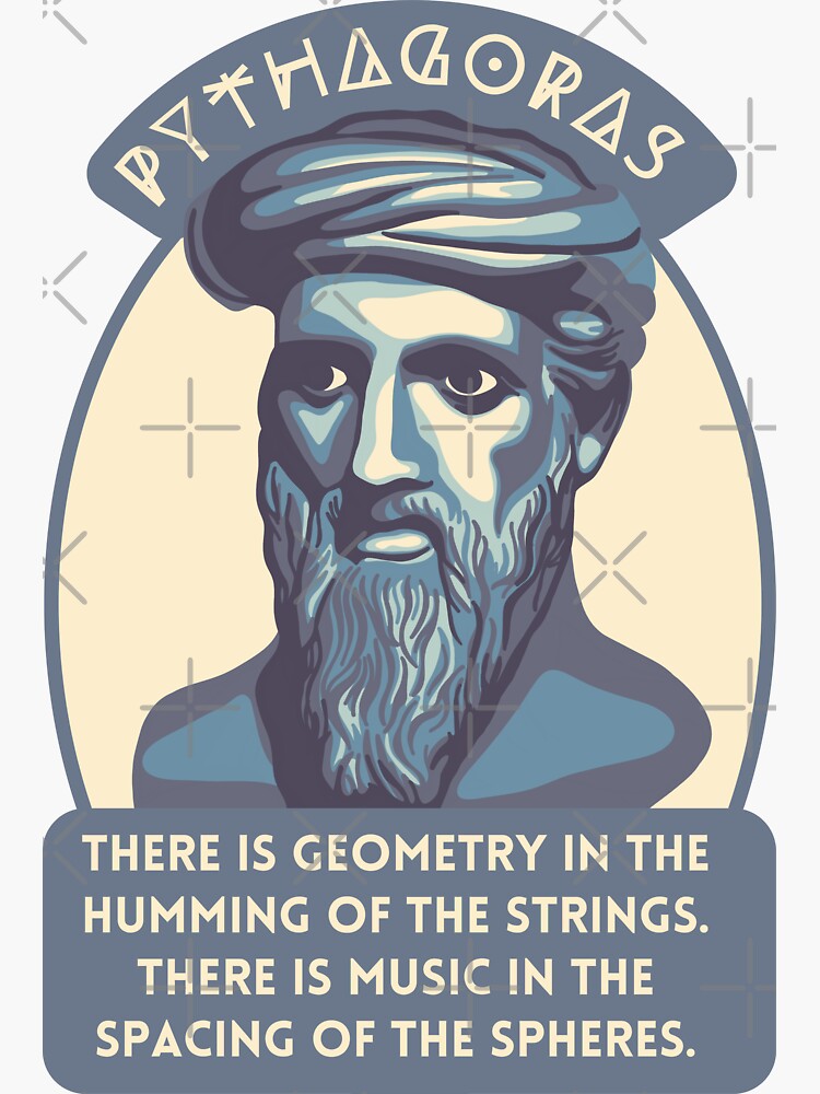 "Pythagoras Portrait and Quote" Sticker for Sale by unhingedheather ...