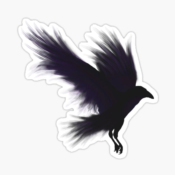 "The Flying Raven" Sticker for Sale by Vermut288 | Redbubble