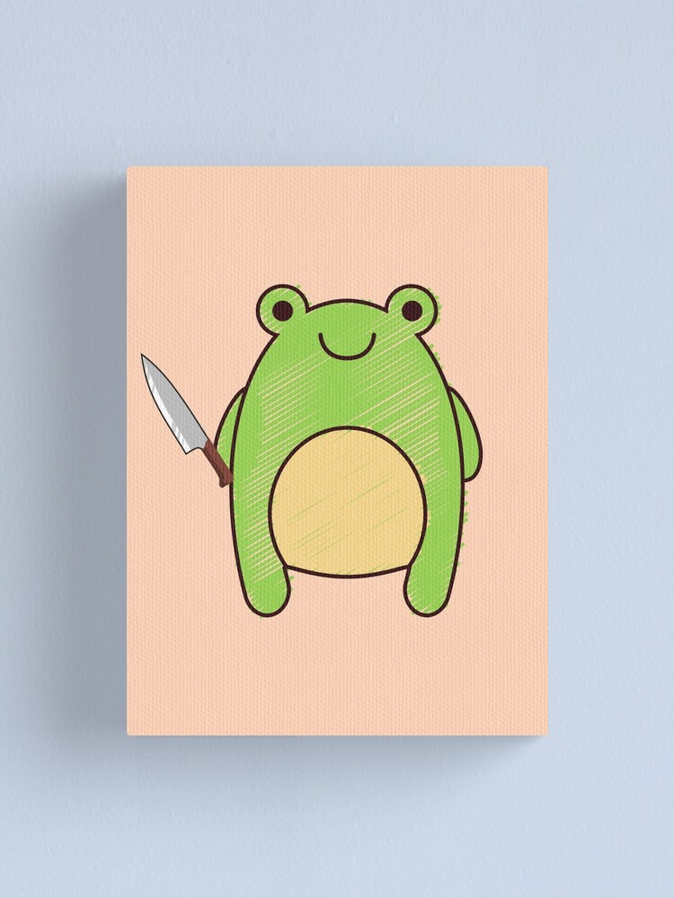 "Cute Cartoon Kawaii Frog holding knife | adorable knife animals ...