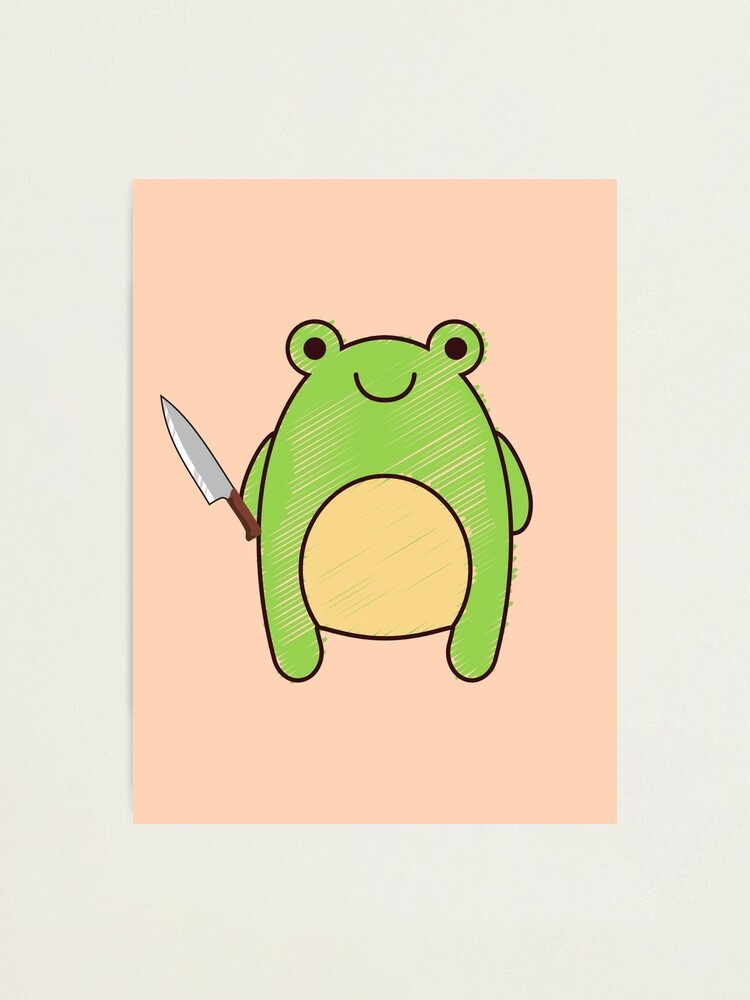 "Cute Cartoon Kawaii Frog holding knife | adorable knife animals ...