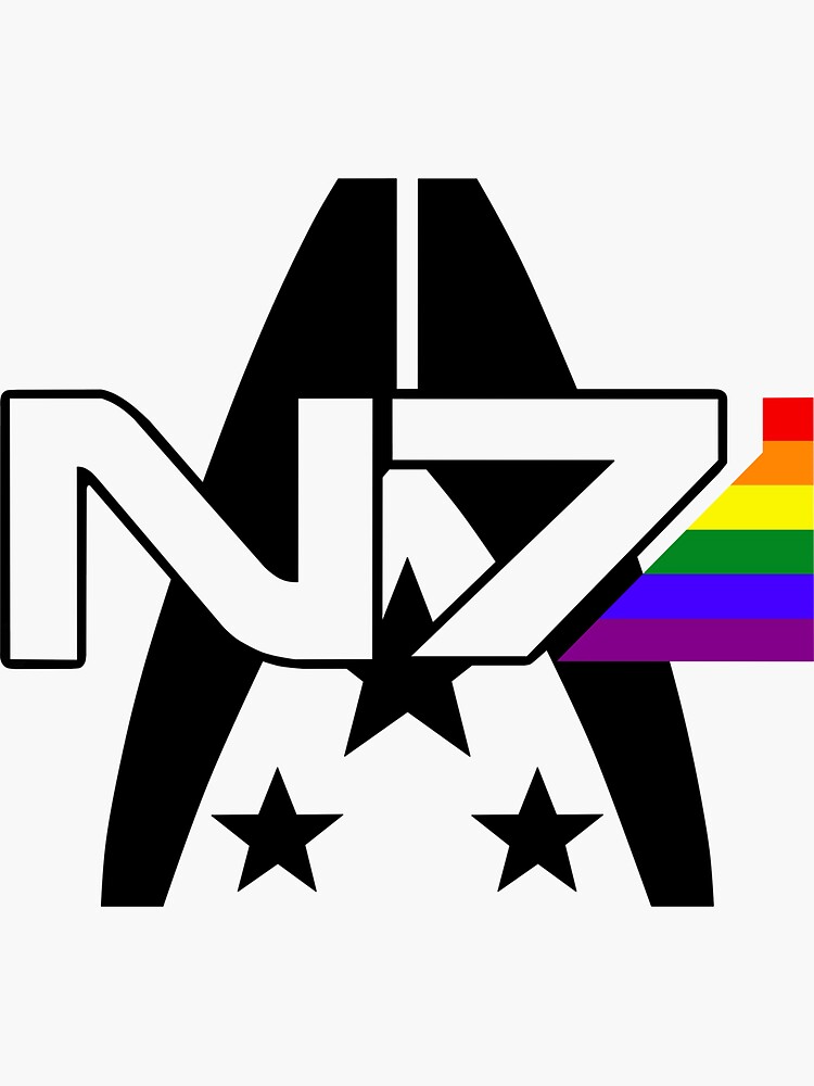 "Mass Effect N7 Alliance Gay Pride Sticker" Sticker for Sale by ...
