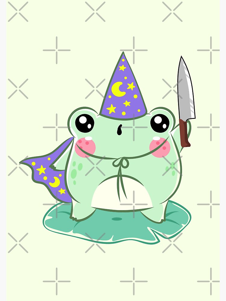 "Cute Cartoon Kawaii Frog holding knife | adorable knife animals ...