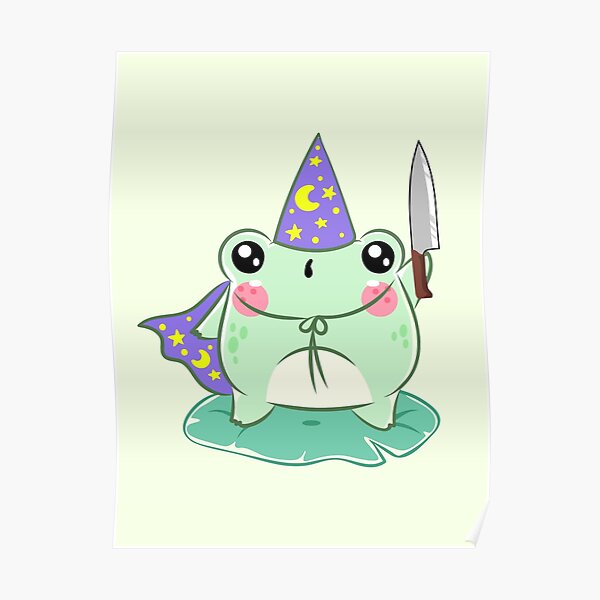 "Cute Cartoon Kawaii Frog holding knife | adorable knife animals ...