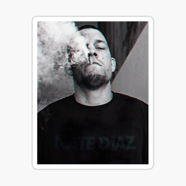 "Nate Diaz Poster Nate Diaz Smoking Weed Black UFC Nate Diaz Fighter ...