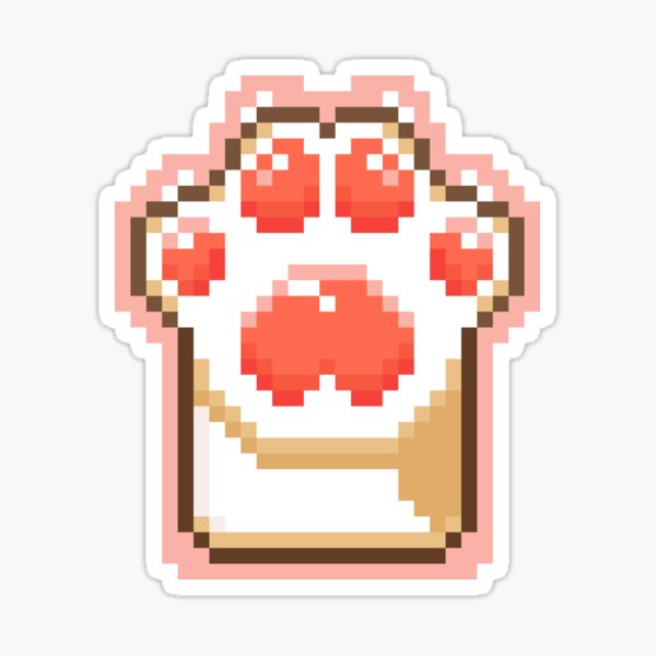 cat paw ~ cute pixel art ♡" Sticker for Sale by milk-bun | Redbubble