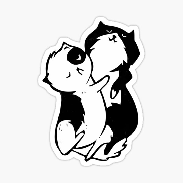 "Cute cats hugging" Sticker for Sale by 6AMinWonderland | Redbubble