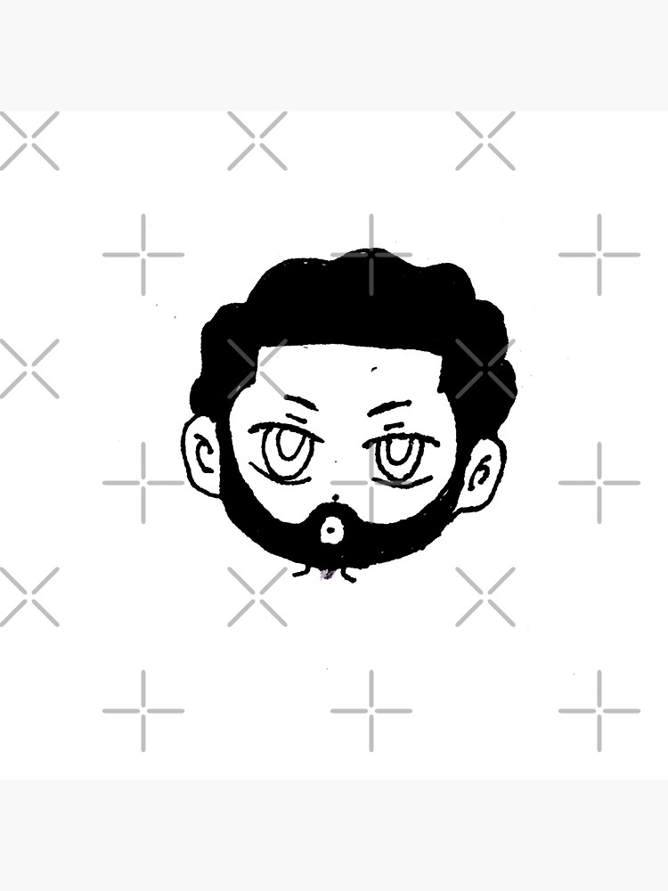 "Chibi man with short afro hair and a nice beard" Sticker for Sale by ...