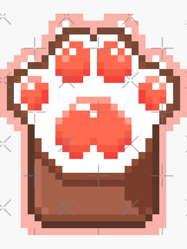 cat paw ~ cute pixel art ♡" Sticker for Sale by milk-bun | Redbubble