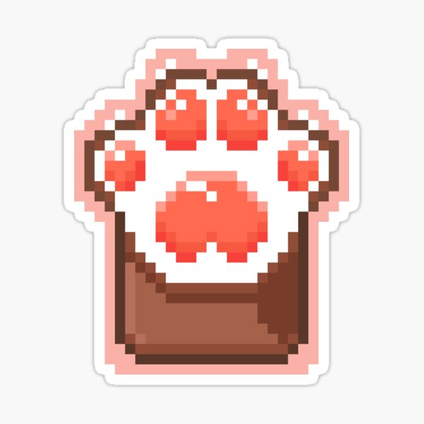 cat paw ~ cute pixel art ♡" Sticker for Sale by milk-bun | Redbubble