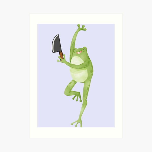 "Cute Cartoon Kawaii Frog holding knife | adorable knife animals ...