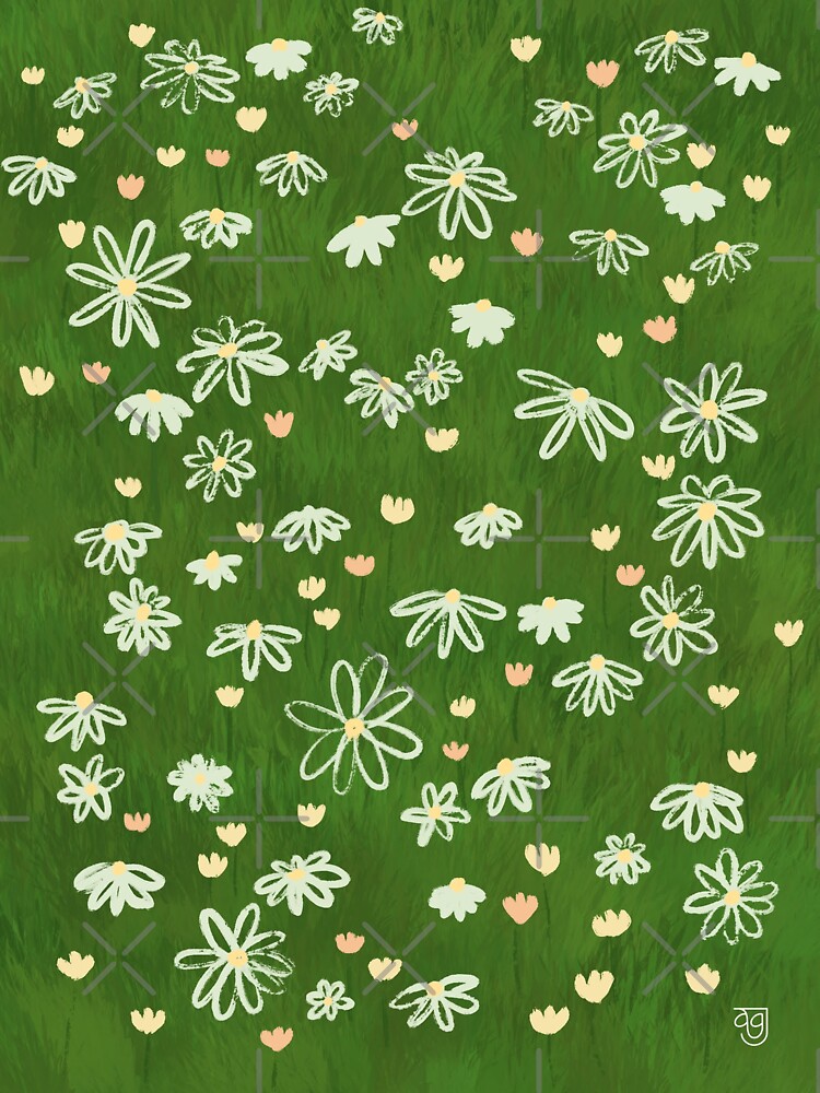"Daisy Flower Field Doodle" Sticker for Sale by Mayfully | Redbubble