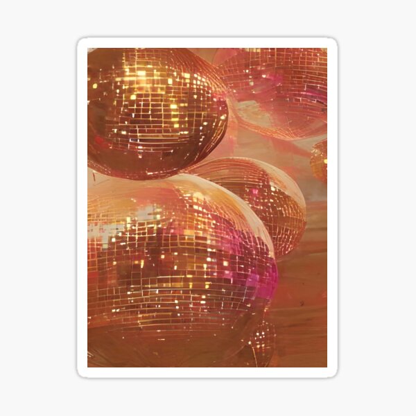 "Golden Disco Balls " Sticker for Sale by TheDreamEffect | Redbubble